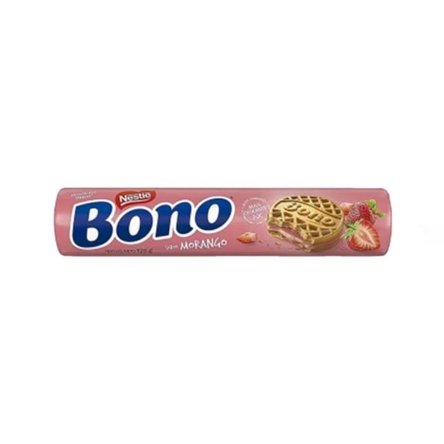 BISCOITO RECHEADO MORANGO BONO 126G | Deskontão Atacado