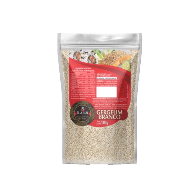 GERGELIM BRANCO SEM CASCA KARUI 100G | Deskontão Atacado