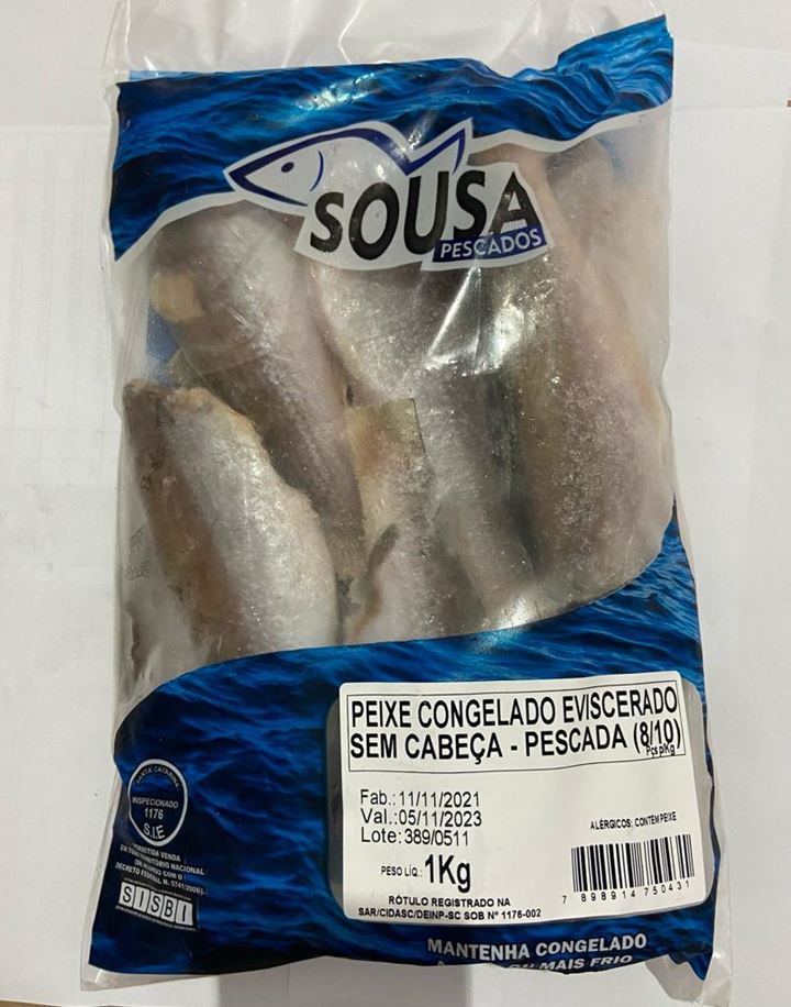 PESCADA HG 8A10PÇ SOUSA PACOTE 1KG | Deskontão Atacado