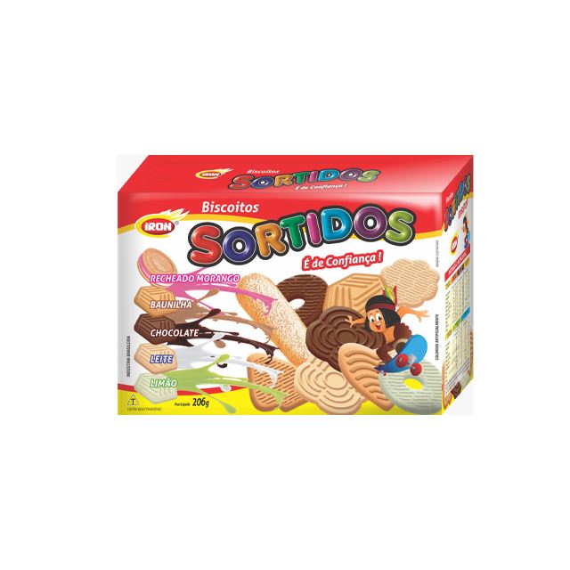 BISCOITO SORTIDOS IRON 206G | Deskontão Atacado
