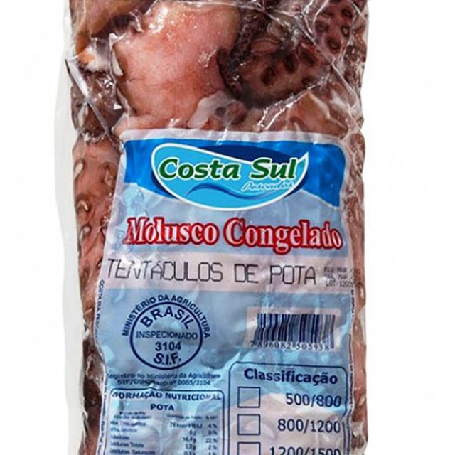POLVO (POTA) TENTACULOS 3,0A4,0KG CX20KG | Deskontão Atacado